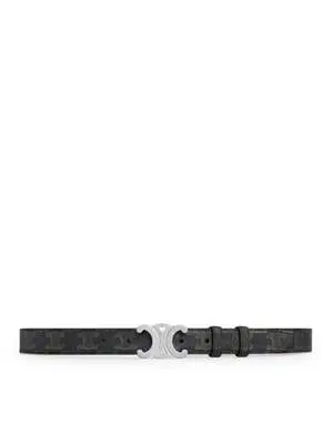 Celine Medium Triomphe Belt In Triomphe Canvas - Black