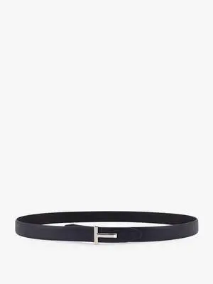TOM FORD Hammered Leather Belt With Metal Buckle - Multicolor