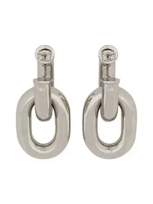 Rabanne Link Double Hoop Earrings - Silver