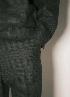 Prada Wool Tailored Plaid Pants