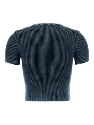 DIESEL® Ribbed Crew Neck Cropped Sweater