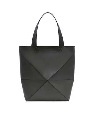 Loewe Polished Calfskin Puzzle Fold Tote Xl Bag - Black
