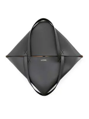 Loewe Polished Calfskin Puzzle Fold Tote Xl Bag - Black