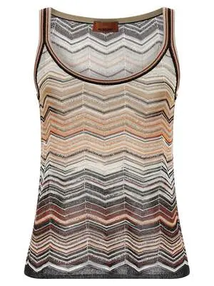 Missoni Chevron Lamé Sequin Tank Top
