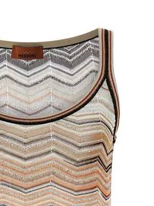Missoni Chevron Lamé Sequin Tank Top