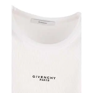 Givenchy Ribbed Knit Sleeveless Top With Logo Print