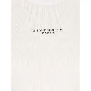 Givenchy Ribbed Knit Sleeveless Top With Logo Print