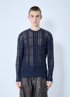 Our Legacy Crewneck Laddered Knit Sweater