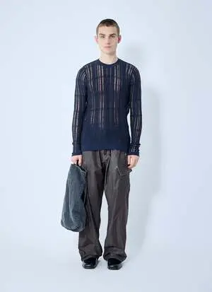 Our Legacy Crewneck Laddered Knit Sweater