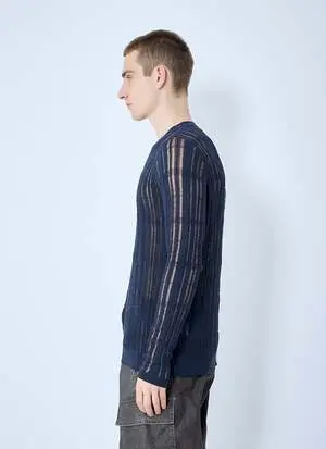 Our Legacy Crewneck Laddered Knit Sweater