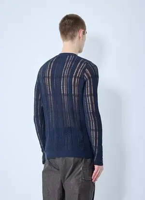 Our Legacy Crewneck Laddered Knit Sweater