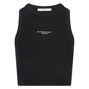 Givenchy Ribbed Knit Sleeveless Top - Black