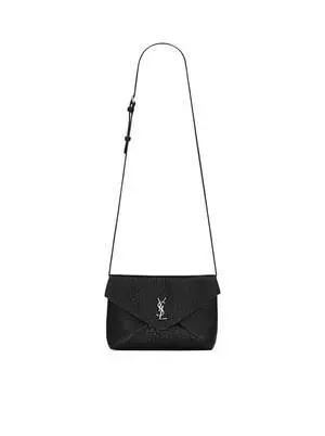 Saint Laurent Cassandra Lambskin Messenger Envelope Bag - Black