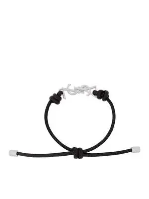 Saint Laurent Cassandre Bracelet With Leather Cord