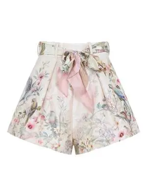 Zimmermann Rebellion Tuck Shorts - Multicolor