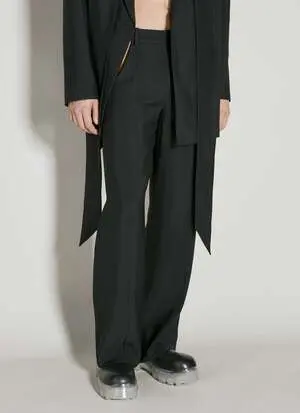 MUGLER Cut-out Tailored Pants In Twill Weave - Black
