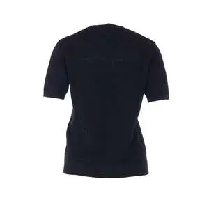 Fendi Knitted All Over Logo Short Sleeve Crew Neck T-shirt - Black