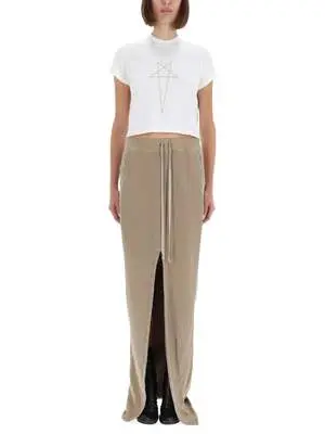Rick Owens Cropped Small T-shirt - Cream