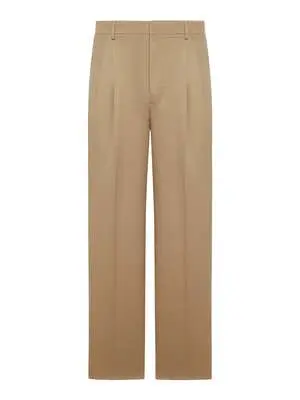 AMI Paris Tailored Cotton Trousers With Pleats