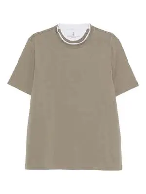 Brunello Cucinelli T-shirt With Faux-layering - Multicolor