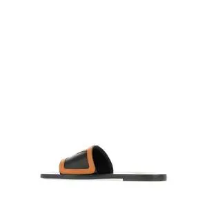 Valentino Garavani Goatskin Vlogo Signature Slides - Black