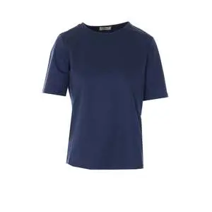 Herno HERNO Short Sleeve T-shirt With Side Slits And Button Detail Blue