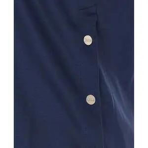 Herno Short Sleeve T-shirt With Side Slits And Button Detail - Blue