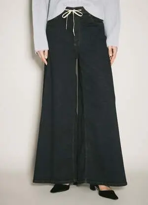 Marni Wide-leg Stretch Jeans With Integrated Belt