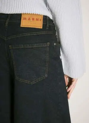 Marni Wide-leg Stretch Jeans With Integrated Belt