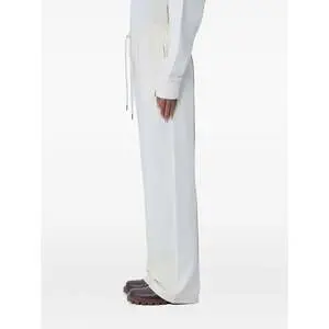 Moncler Straight Trousers With Logo Patch - Cream