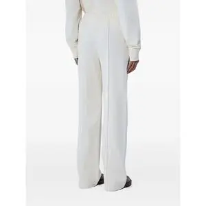 Moncler Straight Trousers With Logo Patch - Cream