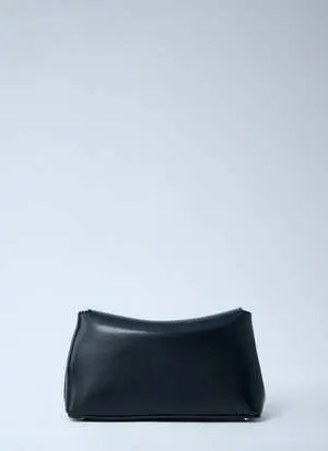 TOTEME Mini T-lock Clutch In Smooth Leather - Black