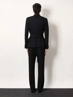Valentino Garavani Virgin Wool Blazer With Belt - Multicolor