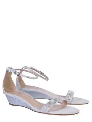 GIUSEPPE ZANOTTI Embellished Wedge Sandals - Gray