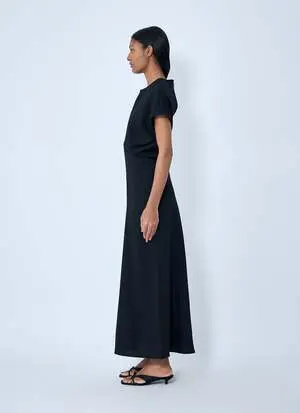 TOTEME Slouch Wool Maxi Dress - Black