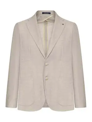 Tagliatore TAGLIATORE Montecarlo Tailored Linen Jacket In Dove Grey Gray
