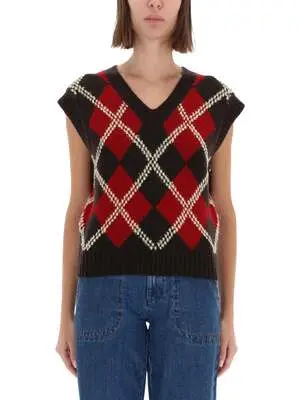 Guest In Residence Argyle Wool-cashmere Vest