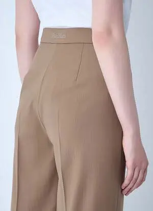 Max Mara Tailored Wool Grain-de-poudre Pants - Brown