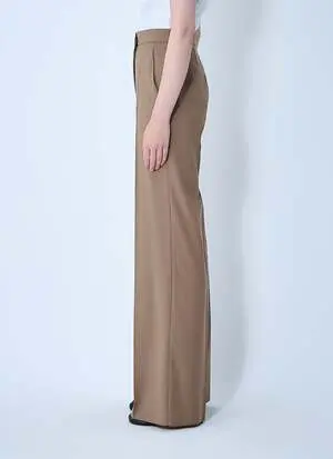 Max Mara Tailored Wool Grain-de-poudre Pants - Brown