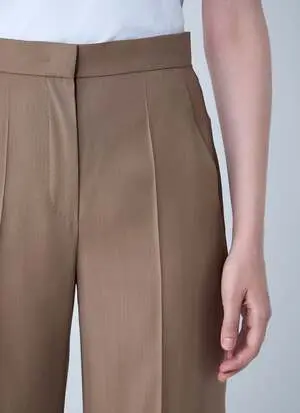 Max Mara Tailored Wool Grain-de-poudre Pants - Brown