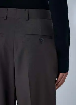 TOTEME Pleated Wool Twill Trousers - Brown