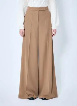 Max Mara Gabardine Wool Wide-leg Pants - Multicolor
