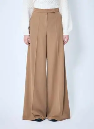 Max Mara Gabardine Wool Wide-leg Pants - Multicolor