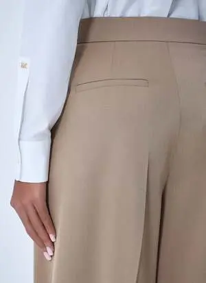 Max Mara Wool Blend Wide-leg Tailored Pants - Brown
