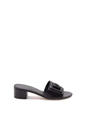 Dolce & Gabbana Calfskin Dg Logo Slides - Multicolor