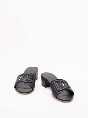 Dolce & Gabbana Calfskin Dg Logo Slides - Multicolor