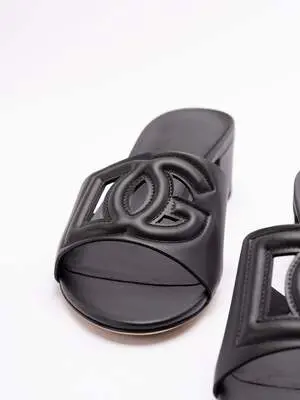 Dolce & Gabbana Calfskin Dg Logo Slides - Multicolor