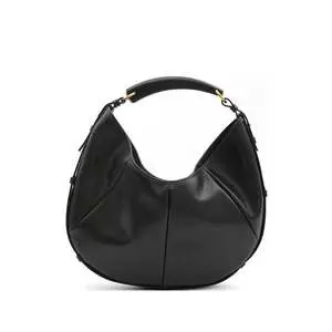 Saint Laurent Padded Lambskin Shoulder Bag With Cassandre Logo - Black