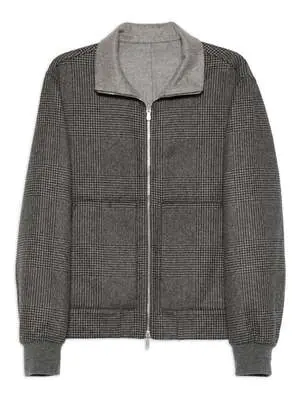 Brunello Cucinelli Cashmere Check Bomber Jacket - Multicolor