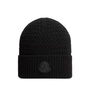 Moncler Cotton Baseball Cap With Logo Detail - Black